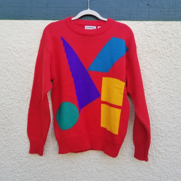 Vintage | Sweaters | Vintage Brian Macneil Sportswear Sweater Red With ...